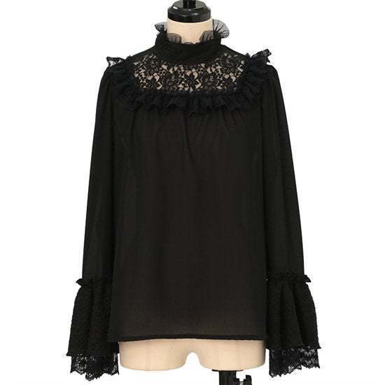 High Neck Lace Blouse - Tops - Lace Market: Lolita Fashion Sales