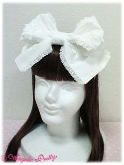 AP Ryoyama Gathered Lace Ribbon Head Bow - Headbands and Bows - Lace ...