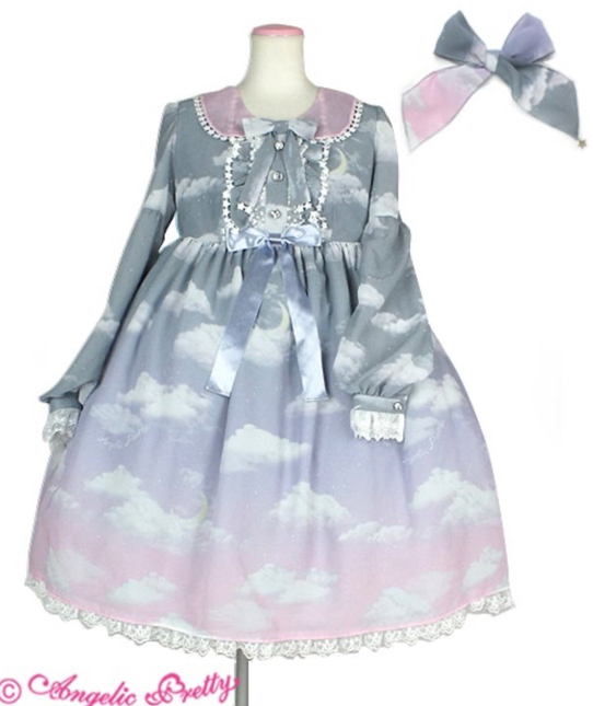 Angelic Pretty Misty Sky Brilliant Color OP Set Lolita - Dresses - Lace ...