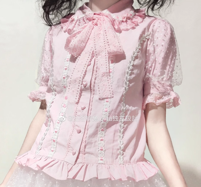 Gatlow Rabbit Pink Blouse - Tops - Lace Market: Lolita Fashion Sales