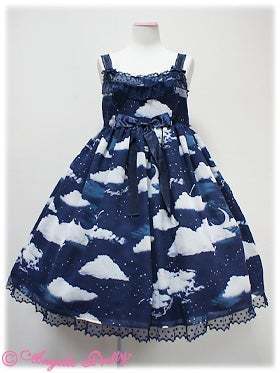 angelic pretty misty sky jsk + misty sky otk navy - Dresses - Lace ...
