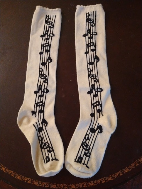 old school music note socks - Socks and Tights - Lace Market: Lolita ...