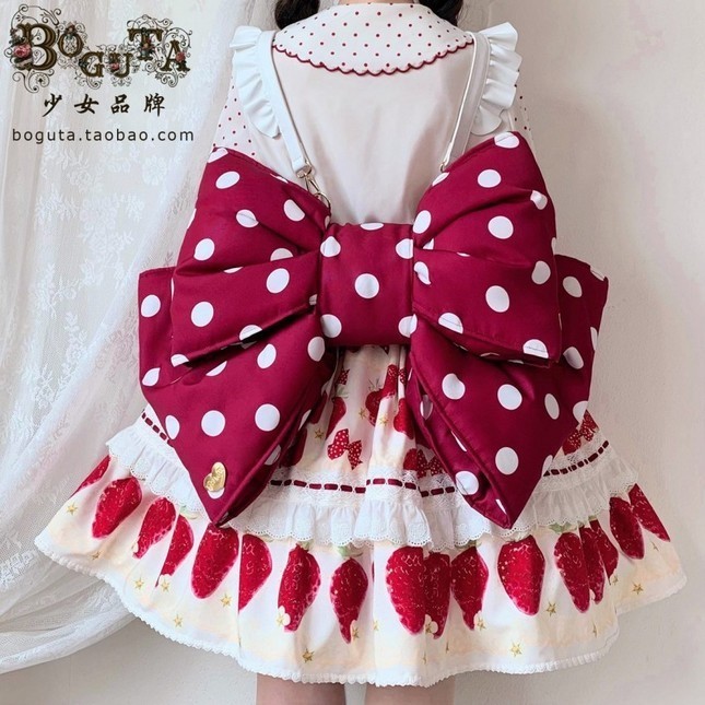 Boguta Bow Bag Red Dot size L - Bags and Purses - Lace Market: Lolita ...