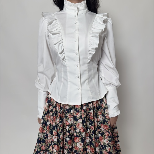 Sheglit victorian frill blouse/ white - Blouses - Lace Market: Lolita ...