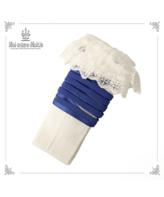 Moi Meme Moitie Lace Up Cross Arch Socks Blue x White - Socks and ...