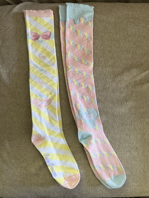 Ruby Princess Sock lot lovely hearts and melty Marshmallow otk socks ...