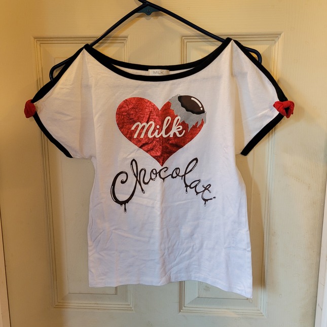 MILK Red Heart Milk Chocolate White Shirt - Tops - Lace Market: Lolita ...