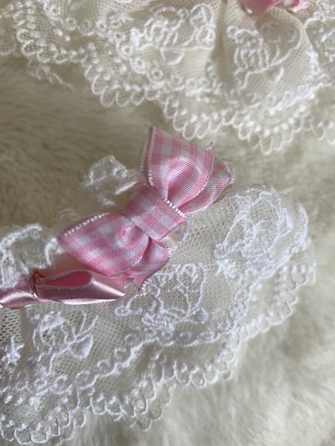 RESERVED Angelic Pretty Melody Ribbon Wrist Cuffs Pink 2014 frayed ...