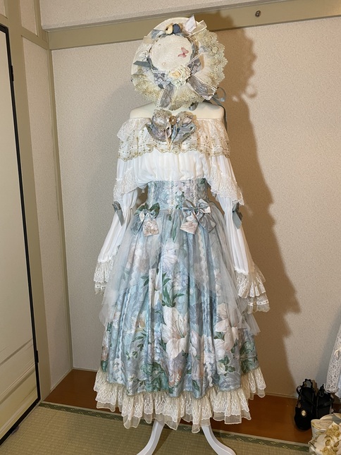 OTT classic lily print 3 piece set mint green x white - Dresses - Lace ...