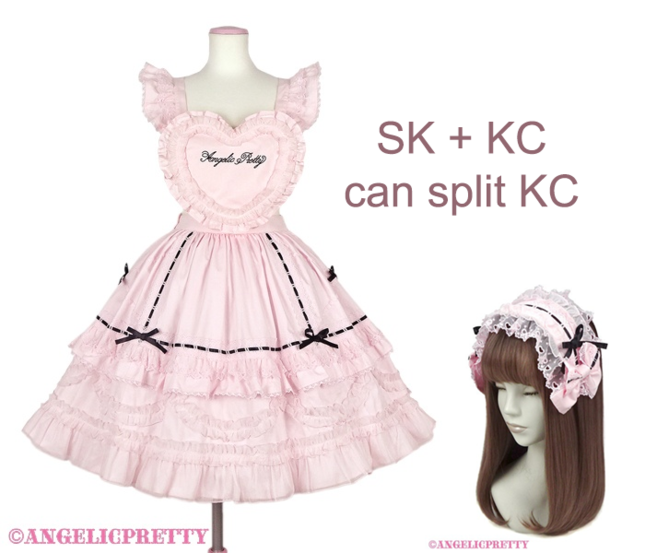 AP Heart Bib Skirt + headdress (plain) (pink) / Heart Chest Plate Skirt ...