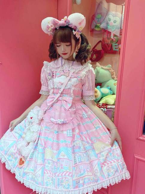 CC Cat ~ Rainbow Doll House JSK - Jumperskirt - Lace Market: Lolita Fashion Sales
