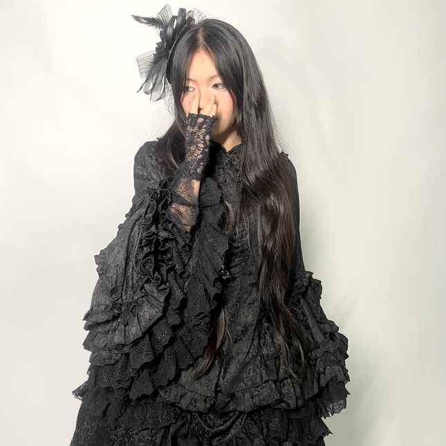 Primordial Witch gothic patterned set blouse + skirt - Dresses - Lace ...