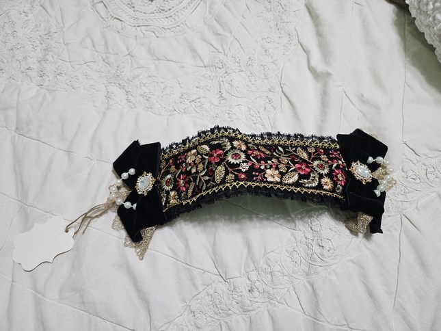 Triple Fortune Embroidery Headdress - Headdresses - Lace Market: Lolita ...