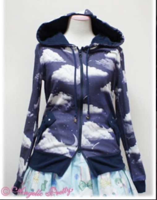 Angelic Pretty Misty Sky Parka in Navy - Jacket/Parka - Lace Market ...