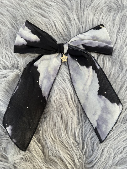 Angelic Pretty Misty Sky Ribbon Clip - Black - Hair Clips and Pins ...