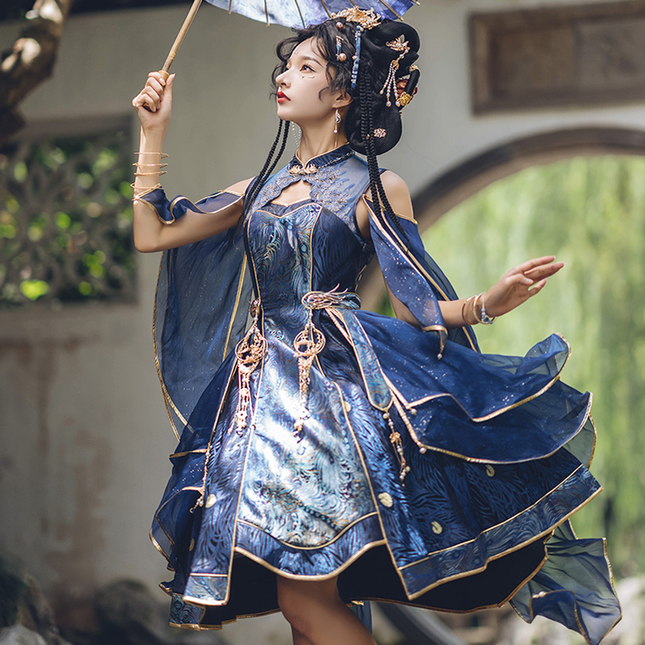 Doris Night Peacock Qi Lolita Dress in 3XL (Plus Size Friendly ...