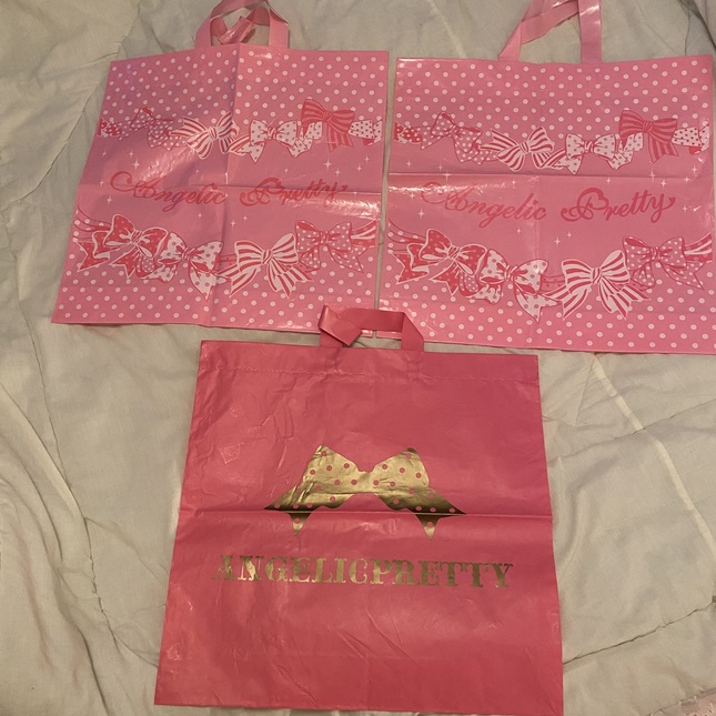 *FREE USA SHIPPING* Lot of 3 Large Pink Angelic Pretty Shopping Bags ...