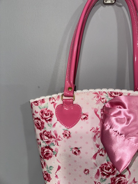 Angelic Pretty Lady Rose Tote Bag - Pink *Stain* - Bags and Purses ...