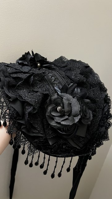Handmade Gothic Bonnet - Hair Accessories - Lace Market: Lolita Fashion ...