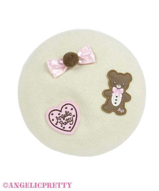 Angelic Pretty Nakayoshi Ginger Cookie Beret Ivory - Hair Accessories ...