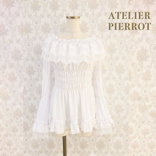 Shirring Princess Sleeve Blouse White - Blouses - Lace Market: Lolita ...