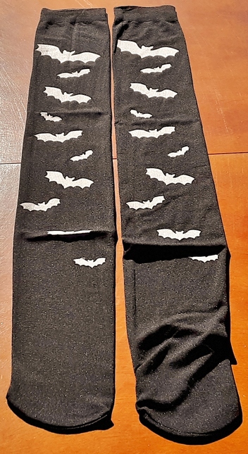 Bodyline Black and White Bat Pattern Nylon OTKs NWOT - Socks and Tights ...