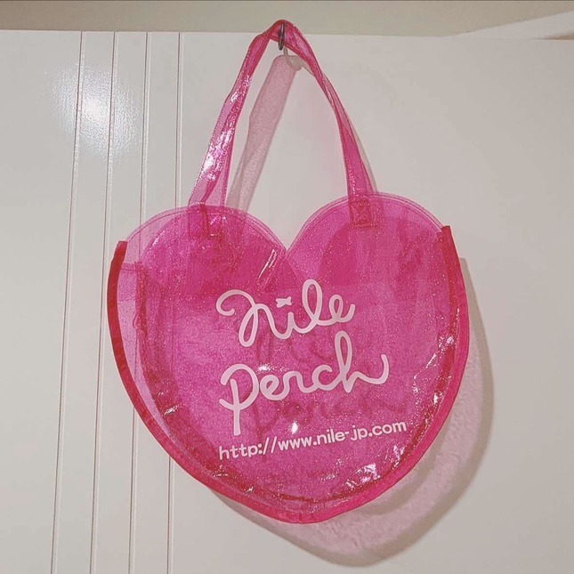 Nile Perch Heart Glitter Vinyl Bag Tote Clear Heart Bag - Bags and ...