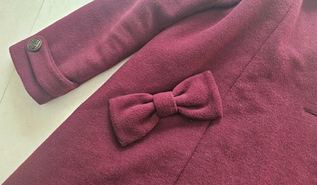 Lief Ribbon Fur Coat (Wine Color) - Outerwear - Lace Market: Lolita ...