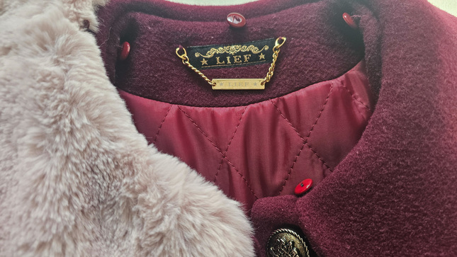 Lief Ribbon Fur Coat (Wine Color) - Outerwear - Lace Market: Lolita ...