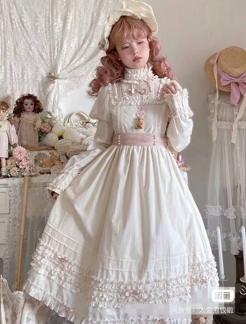 Eleven-rabbit Cream Chiffon OP with Detachable Sleeves - Dresses - Lace ...