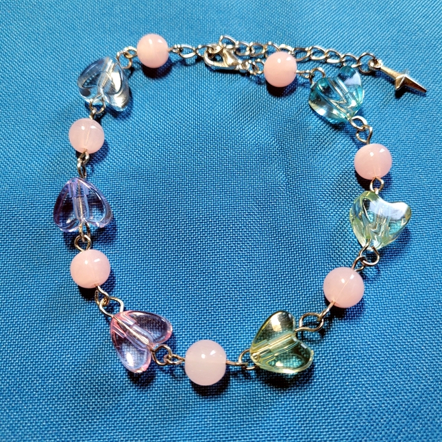 Handmade Sweet Rainbow Hearts Bracelet - Bracelets - Lace Market ...