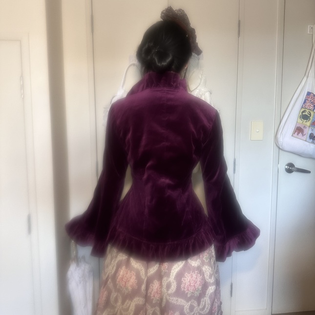 Handmade Velveteen purple bolero jacket with princess sleeve - Boleros ...