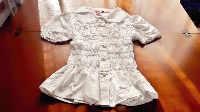 Bodyline White and Cold White Shirring Blouse (Defective Lot Version ...