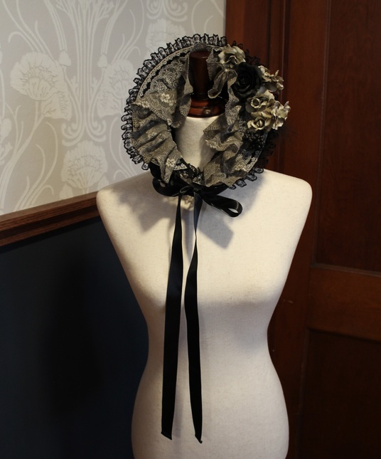 *US SHIP INCLUDED* Private Square Half Bonnet - Black - Bonnets - Lace ...