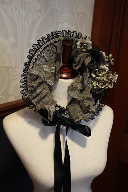 *US SHIP INCLUDED* Private Square Half Bonnet - Black - Bonnets - Lace ...