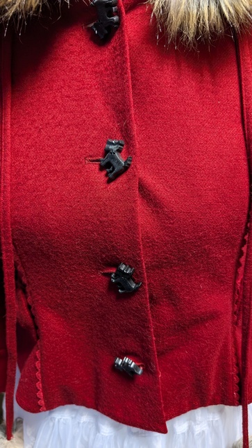 Shirley Deer short red jacket with faux fur - Jacket/Parka - Lace ...