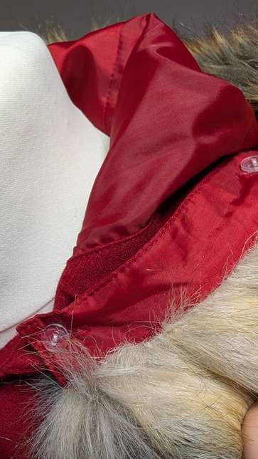 Shirley Deer short red jacket with faux fur - Jacket/Parka - Lace ...