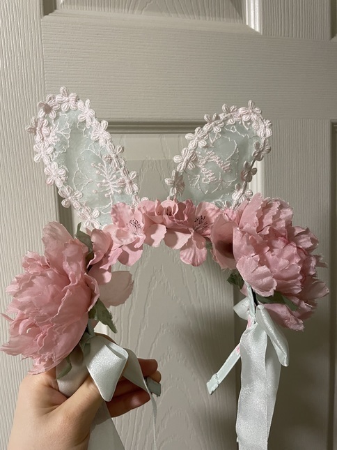 FREE SHIP: Rabbit’s Happy Flower Bouquet Headdress and Clip set in Pink ...