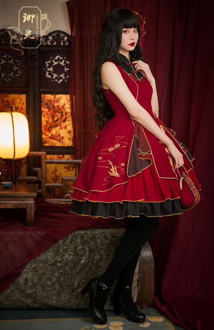 FREE SHIP: Lotus with a Fragrance by Quaint Lass red/black in size S ...