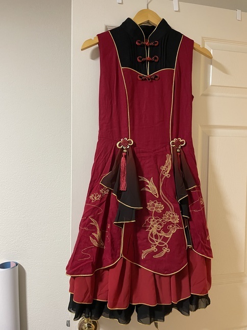 FREE SHIP: Lotus with a Fragrance by Quaint Lass red/black in size S ...