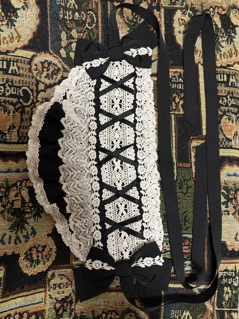 BABY, THE STARS SHINE BRIGHT Half Bonnet Style Lace Up Headdress black ...