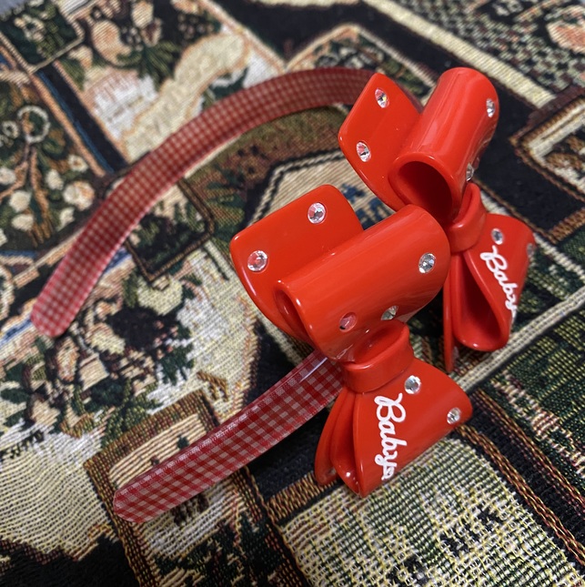 BABY, THE STARS SHINE BRIGHT Hard Ribbon Double Bow Headband red ...