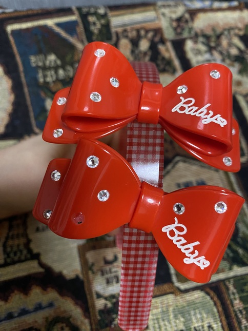 BABY, THE STARS SHINE BRIGHT Hard Ribbon Double Bow Headband red ...