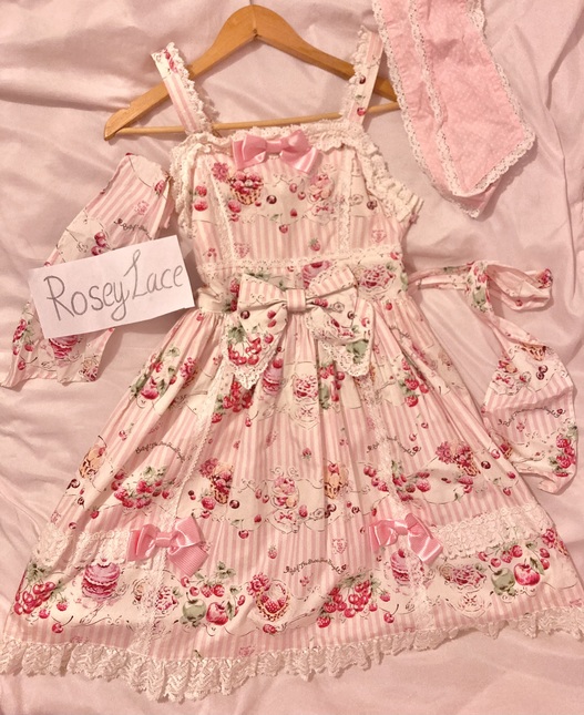 BtSSB Sweet Fruit a la Mode Print Ribbon Tart JSK in pink - Jumperskirt ...