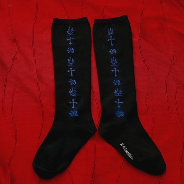 MMM Logo Cross Rose Knee High Socks 2005 - Socks and Tights - Lace ...