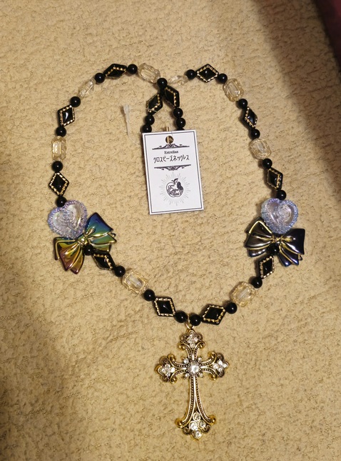 Estrella Black and Gold Cross Necklace - Necklaces/Choker/Collar - Lace ...
