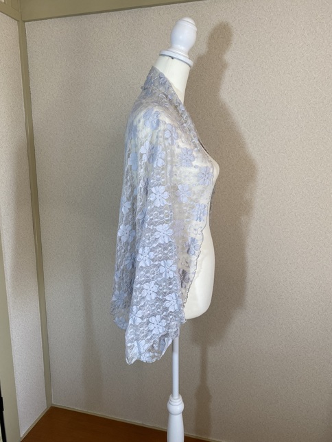 Japanese off brand - greyish light blue lace cardigan batwing style ...