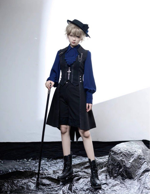 (Full set) Princess Chronicles Red shadow Ouji Vest, blouse, and pants ...