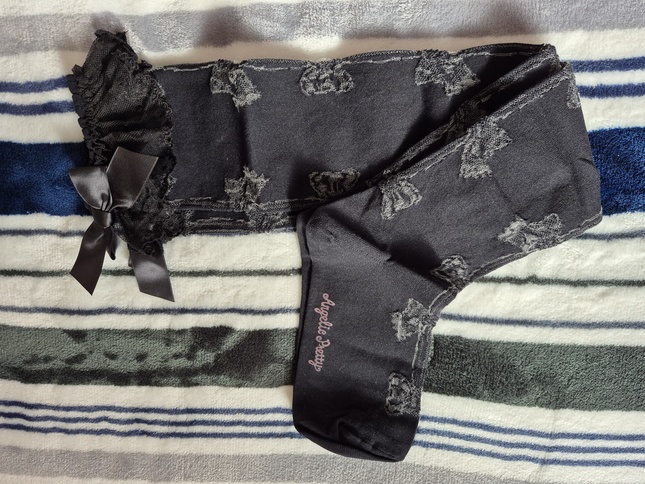 NWOT Angelic Pretty Jewelry Ribbon OTK Socks Black - Socks and Tights ...