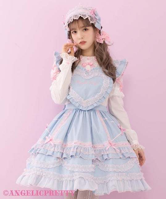 [AP][Angelic Pretty] Heart Bib Skirt + KC - Skirts - Lace Market ...